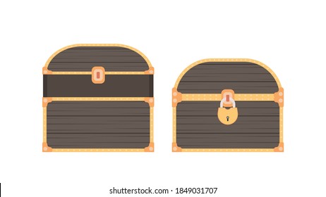 Set Vintage Chests Open Closed Old Stock Vector (Royalty Free ...
