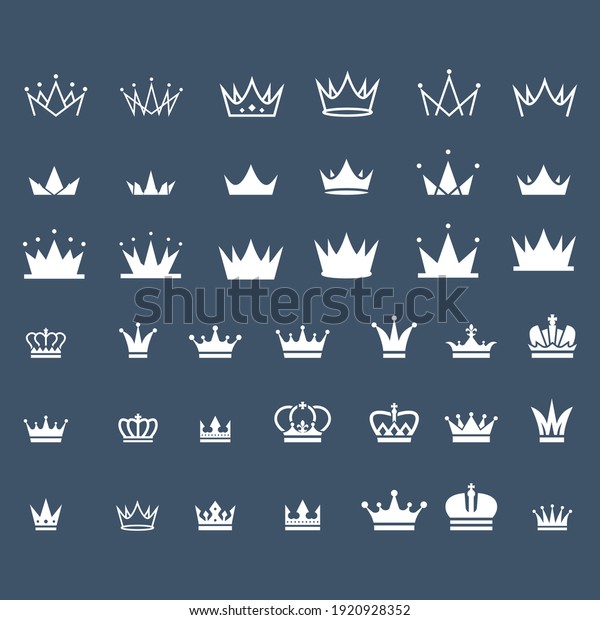 Set Vintage Crown Logo Design Vector: vetor stock (livre de direitos ...