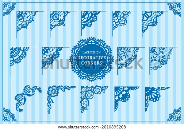 Set Vintage Lace Corners Vector Illustration Stock Vector (Royalty Free ...