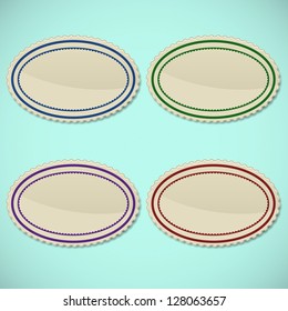 Set Vintage Oval Stamps Vector Illustration Stock Vector (Royalty Free ...