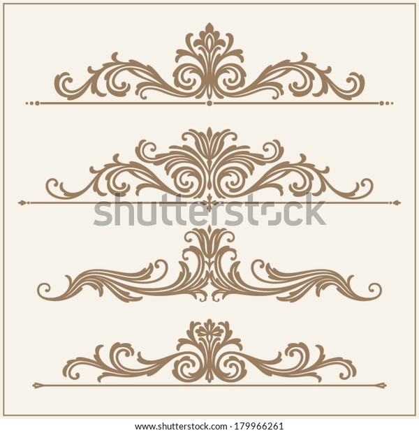 Set Vintage Page Decor Stock Vector (Royalty Free) 179966261