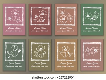 Set Vintage Posters Hand Drawn Ink Stock Vector (Royalty Free ...