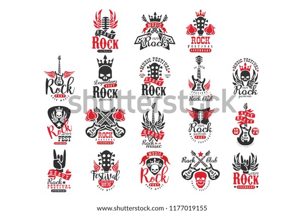 Conjunto de logos de roca vintage.: vector de stock (libre de regalías ...