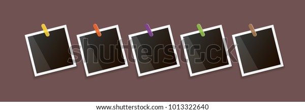 Set Vintage Square Photo Frame Shadow Stock Vector (Royalty Free ...