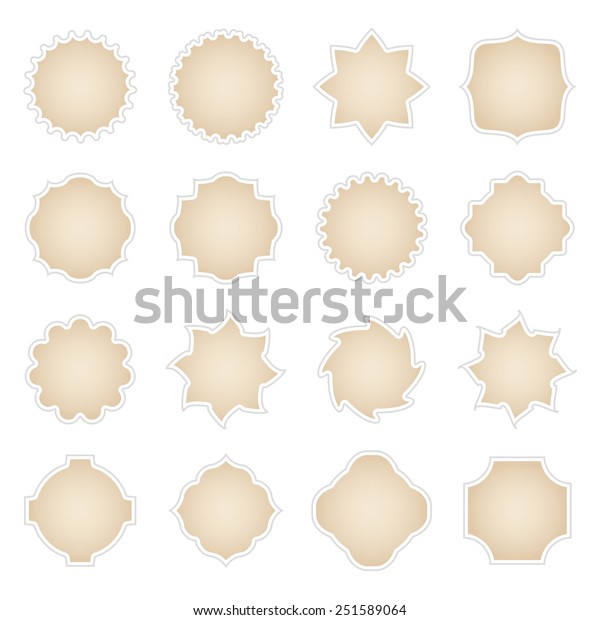 Set Vintage Stickers Border Frame Messages 스톡 벡터(로열티 프리) 251589064 ...