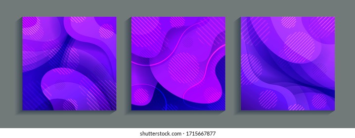 Set Violet Abstract Backgrounds Various Use Stock Vector (Royalty Free ...