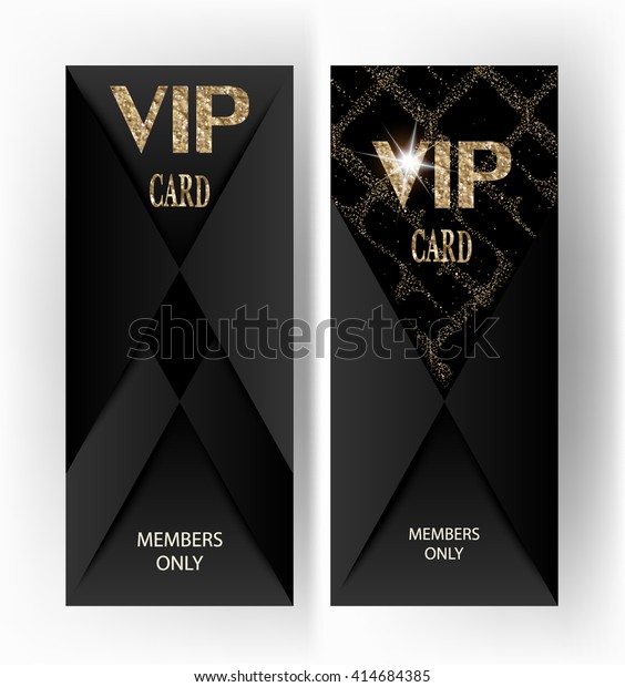 Set Vip Black Vertical Cards Gold Stock Vector (Royalty Free) 414684385 ...