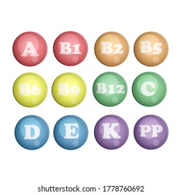 Set Vitamins Different Colors Stock Vector (Royalty Free) 1778760692 ...