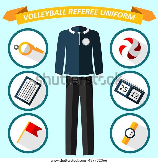 Set Volleyball Referee Uniform Accessory Equipment Stock Vector ...