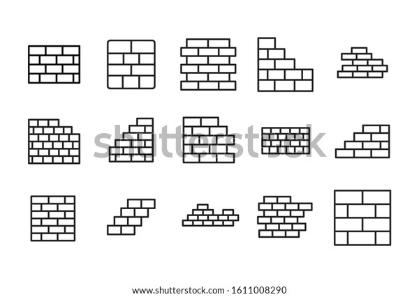 Set Wall Related Vector Line Icons Stock Vector (Royalty Free ...