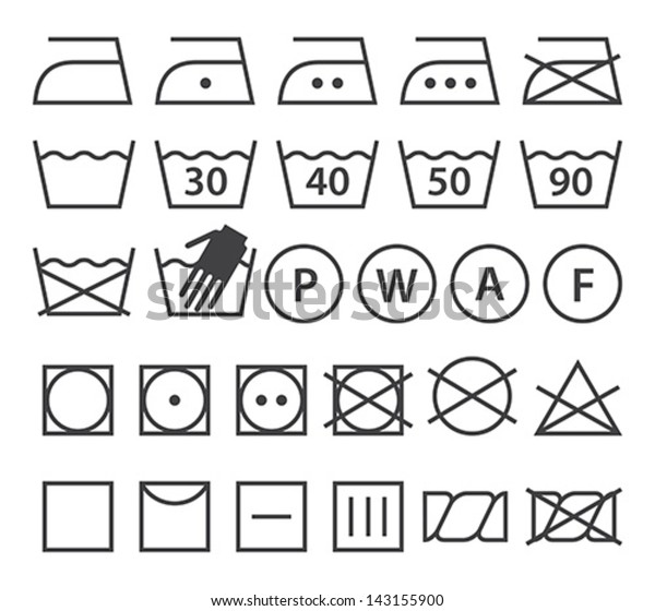 Set Washing Symbols Laundry Icons Isolated Stock Vector (Royalty Free ... Set Washing Symbols Laundry Icons Isolated Stock Vector (Royalty Free ...