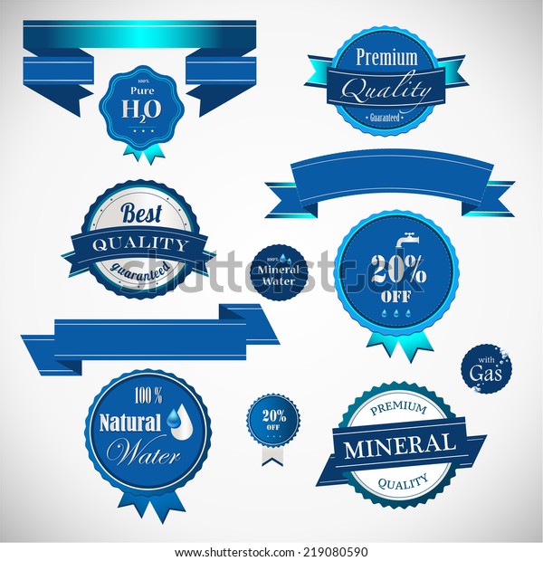 Set Water Badges Stickers Stock Vector (Royalty Free) 219080590 ...