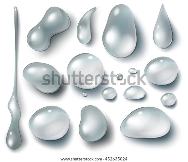 Set Water Drops Different Shapes Illustration Stock Vector (Royalty ...