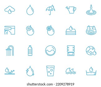 Set Water Icons Natural Element Stock Vector (Royalty Free) 2209278919 ...