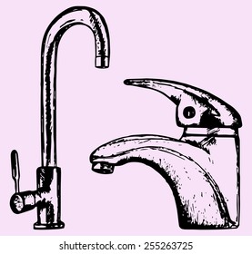 Set Water Tap Doodle Style Sketch Stock Vector (Royalty Free) 255263725 ...