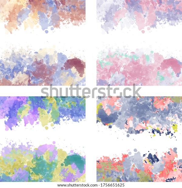 Set Watercolor Border Texture Soft Edges Stock Vector (Royalty Free ...