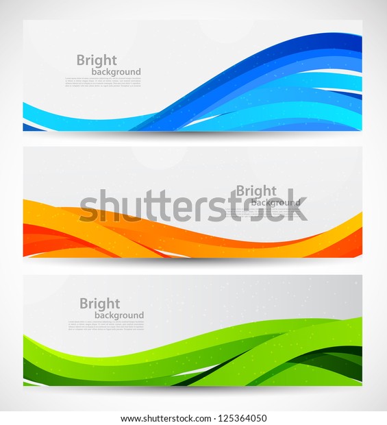 Set Wavy Banners Stock Vector (Royalty Free) 125364050