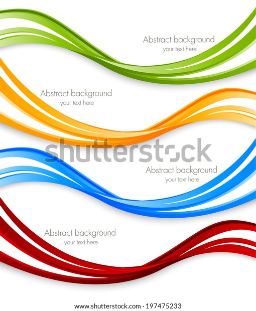 Set Wavy Banners Stock Vector (Royalty Free) 197475233