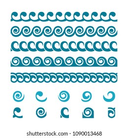 Set Wavy Borders Divider Lines Spiral Stock Vector (Royalty Free ...