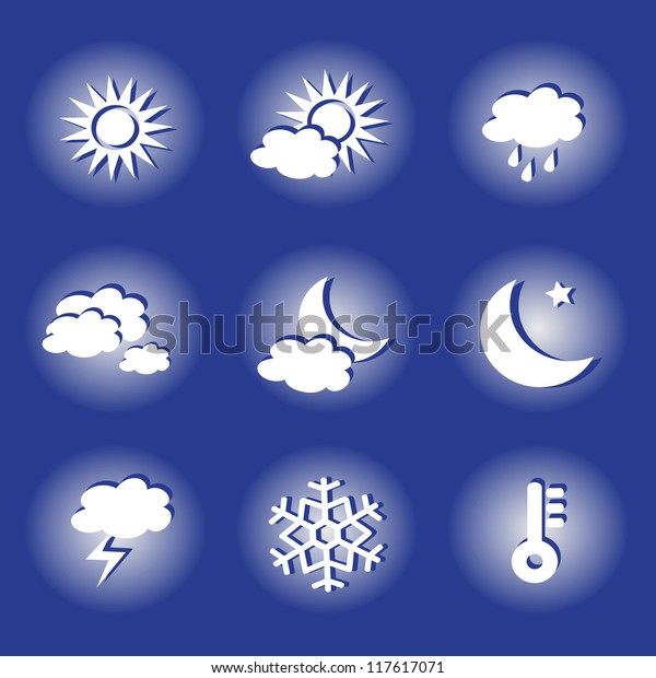 Set Weather Icons Vector Illustration Stock Vector (Royalty Free ...