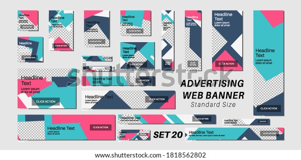Set Web Banners Standard Sizes Stock Vector (Royalty Free) 1818562802 ...