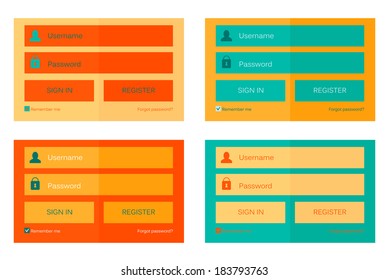 Set Web Login Form Templates Modern Stock Vector (Royalty Free ...