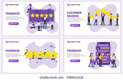 Set Web Page Design Templates Customer Stock Vector (Royalty Free ...