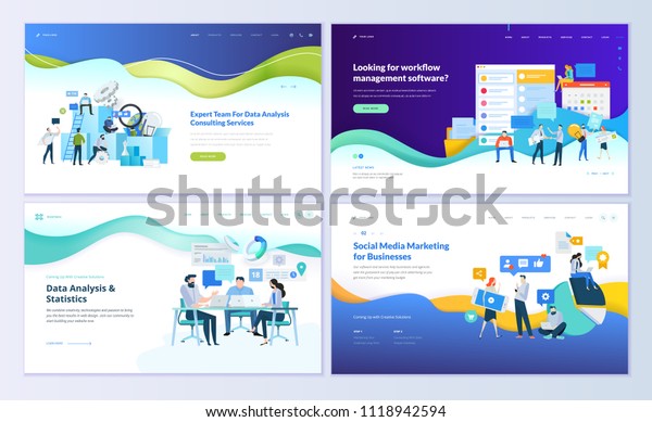 Set Web Page Design Templates Data Stock Vector (Royalty Free) 1118942594