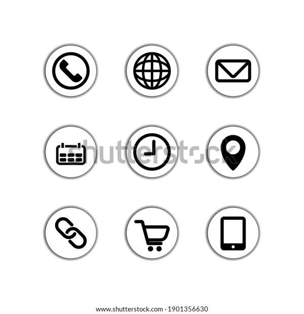 Set Website Icon Black Icon Website Stock Vector (Royalty Free ...