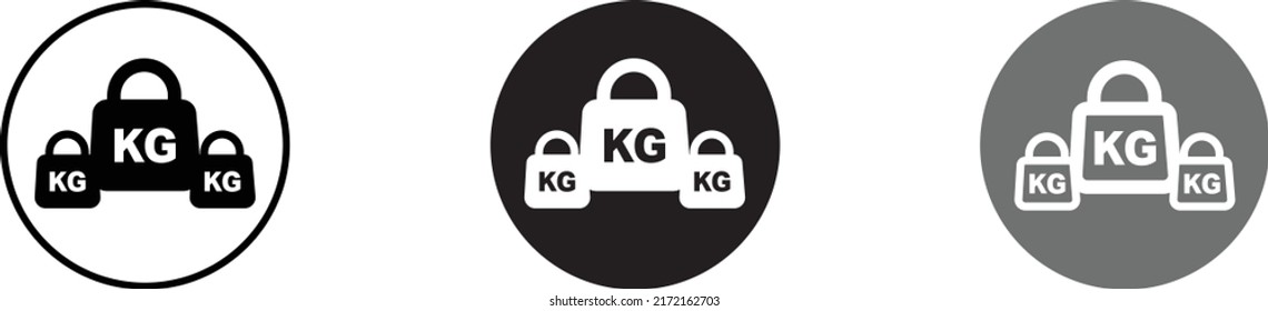 Set Weight Kilogram Icons Simple Round Stock Vector (Royalty Free ...