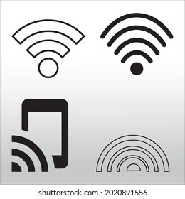 Set Wfi Icon Line Isolated Logo Stock Vector (Royalty Free) 2020891556 ...