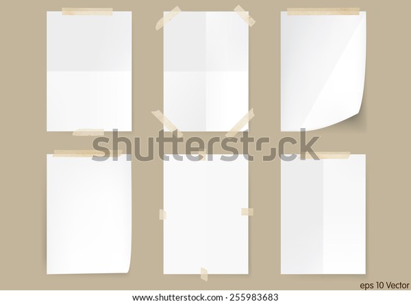 Set White A4 Size Paper Sheet Stock Vector (Royalty Free) 255983683