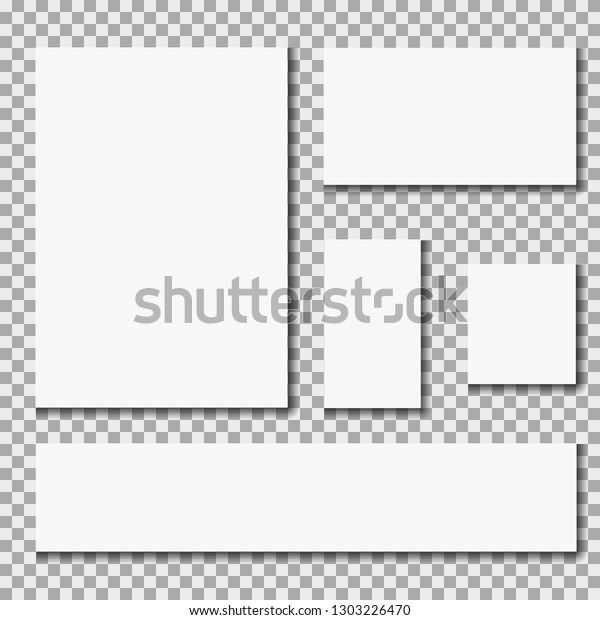 Set White Banners Shadow Stock Vector (Royalty Free) 1303226470 ...