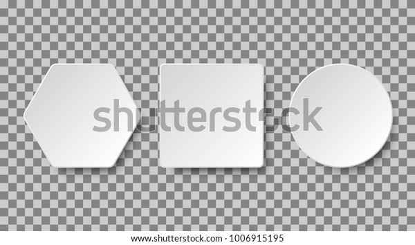 Set White Blank Buttons On Transparent Stock Vector (Royalty Free ...