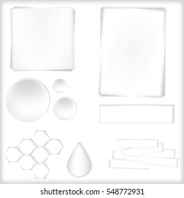 Set White Blank Stickers Isolated On Stock Vector (Royalty Free ...