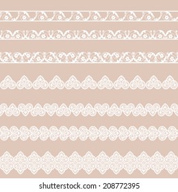 Set White Borders Isolated On Beige Stock Vector (Royalty Free ...