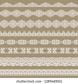 Set White Borders On Beige Background Stock Vector (Royalty Free ...