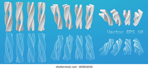 Set White Dna Stock Vector (Royalty Free) 602816018 | Shutterstock