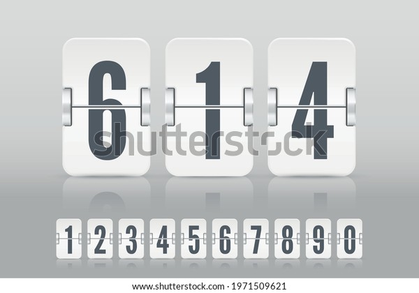 Set White Flip Score Board Numbers Stock Vector (Royalty Free ...