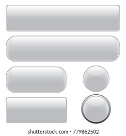 White 3d Buttons Set Blank Icons Stock Vector (Royalty Free) 788489641