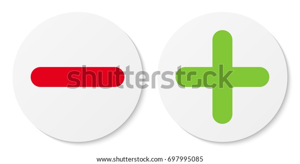 Set White Minus Plus Signs Icons Stock Vector (Royalty Free) 697995085