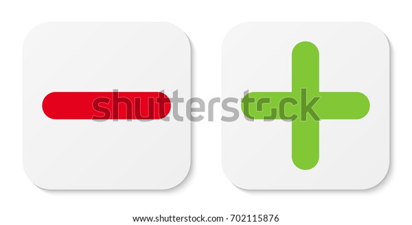 Set White Minus Plus Signs Icons Stock Vector (Royalty Free) 702115876 ...