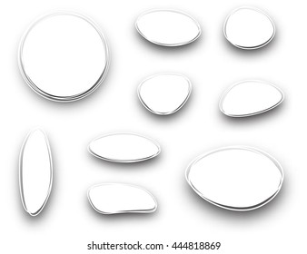 Set White Oval Round Backgrounds Vector Stock Vector (Royalty Free ...
