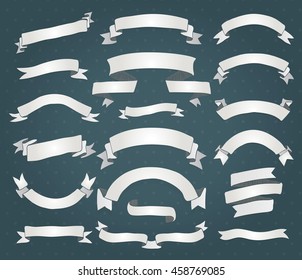 Set White Paper Ribbons Banners Shadow Stock Vector (Royalty Free ...