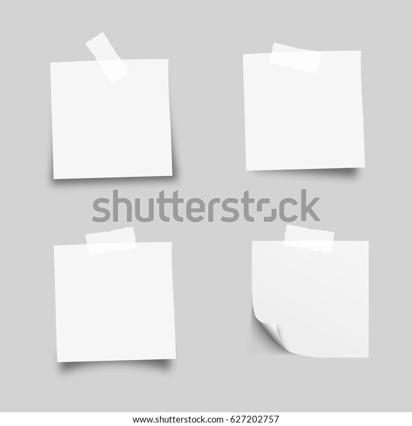 Set White Paper Stickers Stock Vector (Royalty Free) 627202757 ...