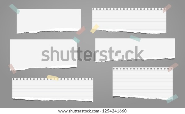 Set White Ripped Lined Notebook Paper Stock Vector (Royalty Free ...