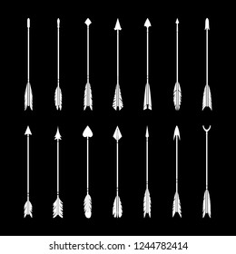Set White Stylish Arrow Vectors Stock Vector (Royalty Free) 1244782414 ...