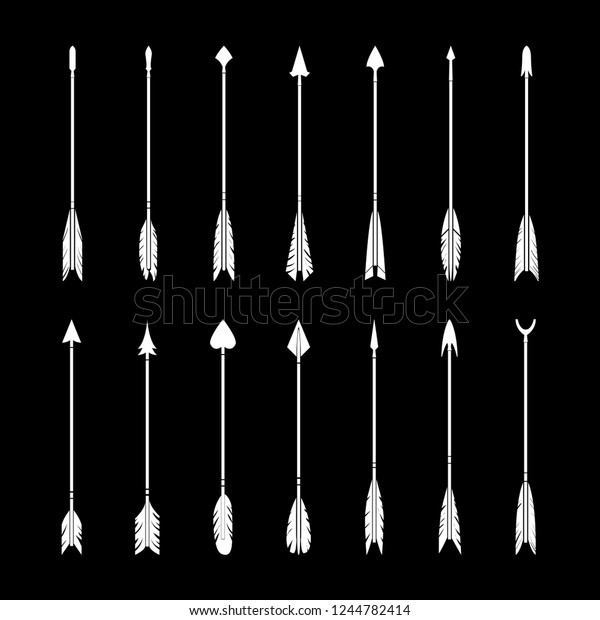 Set White Stylish Arrow Vectors Stock Vector (Royalty Free) 1244782414