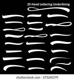 Set White Underline Lettering Lines Isolated: vector de stock (libre de ...