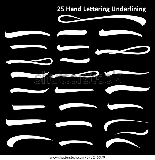 Set White Underline Lettering Lines Isolated Stock Vector (Royalty Free ...